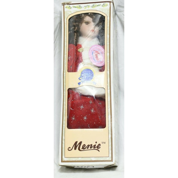 Menie | Toys | Menie Porcelain Doll With Red Dress And Hat Made By ...